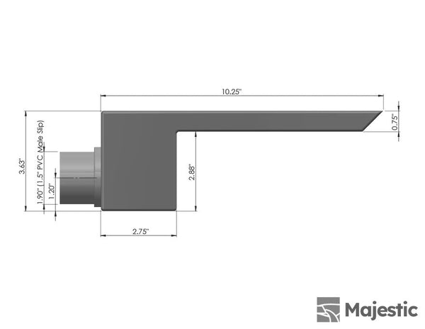 Tomaso 18" Arched Under Deck Rain/Stream Pool Spillway Scupper