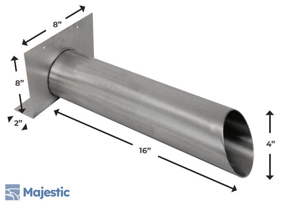 Eglin 4" Round Tube Roof Drainage Scupper - Stainless Steel