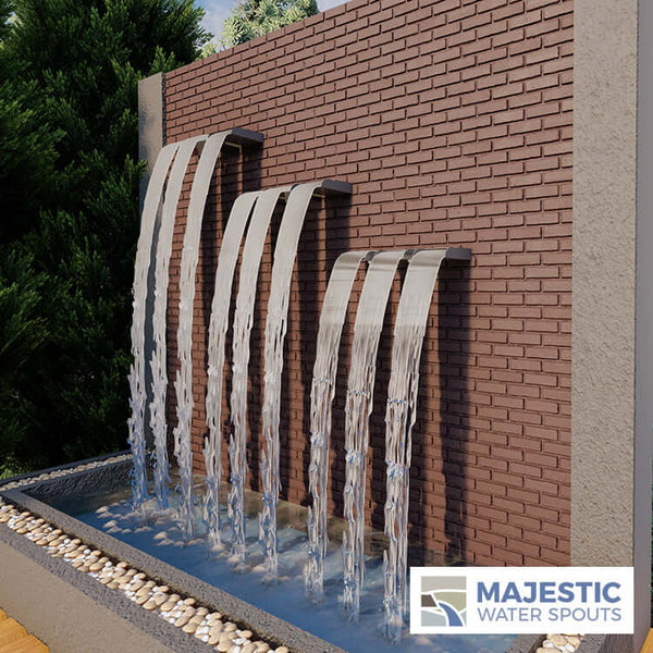 Mosegi 4" Rectangular Water Spout Scupper - Stainless Steel