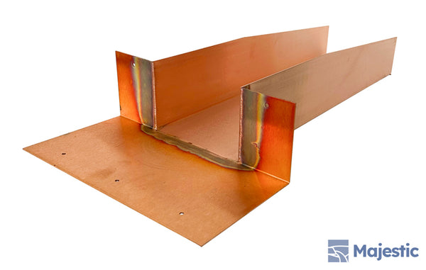 Rossi 6" Open Top Flat Roof Drainage Scupper - Copper