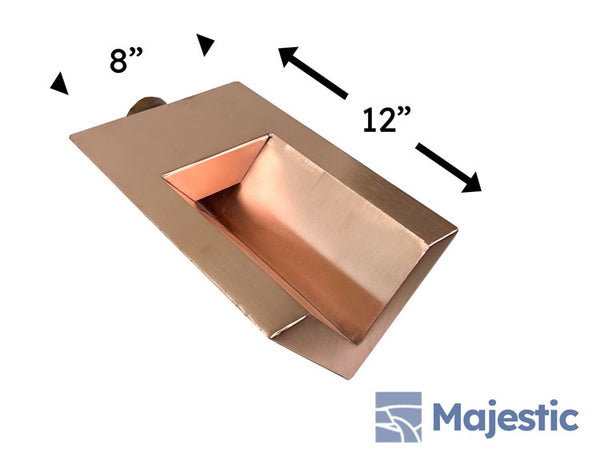 Valencia 8" V-Shape Wedge Pool/Fountain Water Scupper - Copper