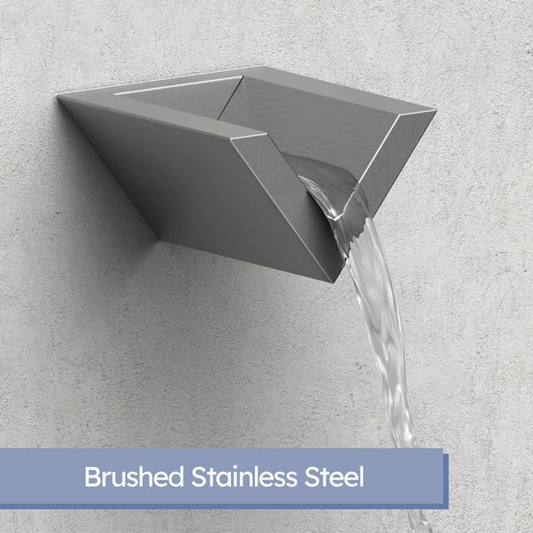 Valencia 8" V-Style Pool/Fountain Water Scupper - Stainless Steel