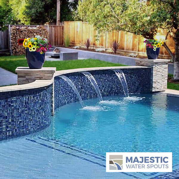 Tomaso 12" Smooth Water Cascading Spillway Scupper - Gray ABS Plastic