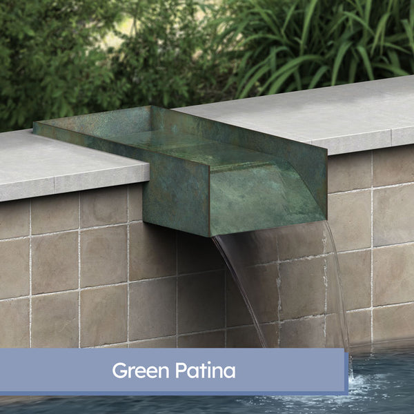 Block 12" Open Top Spillway for Fountains & Pools - Copper