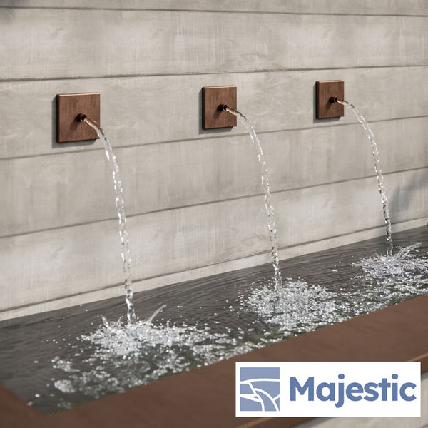 Clarke 6" Square Modern Fountain Emitter For Pools - Copper