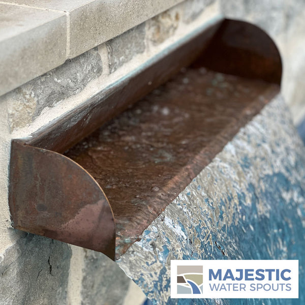Picard 24" Cascading Copper Scupper for Pools & Fountain Water Feature