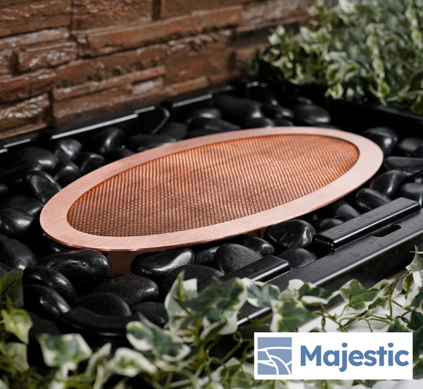 18" x 9" Oval Fountain Splash Preventer Guard - Copper