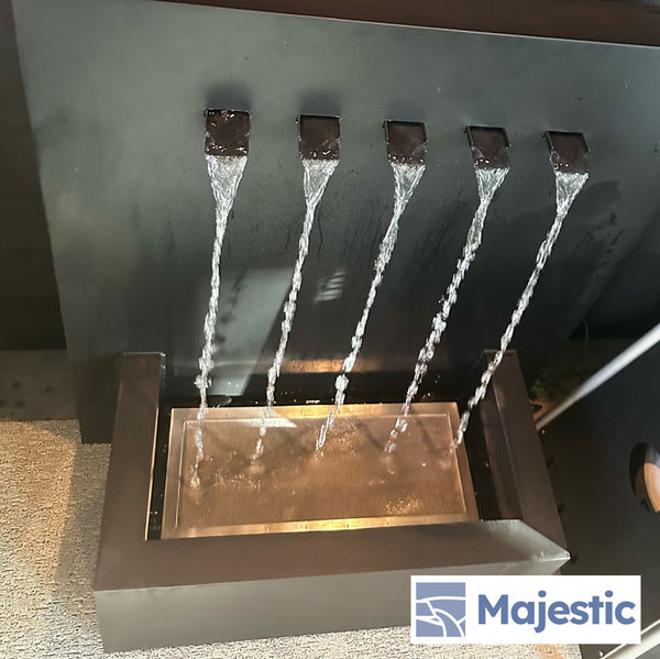 18" x 8" Square Fountain Splash Preventer Guard - Stainless Steel