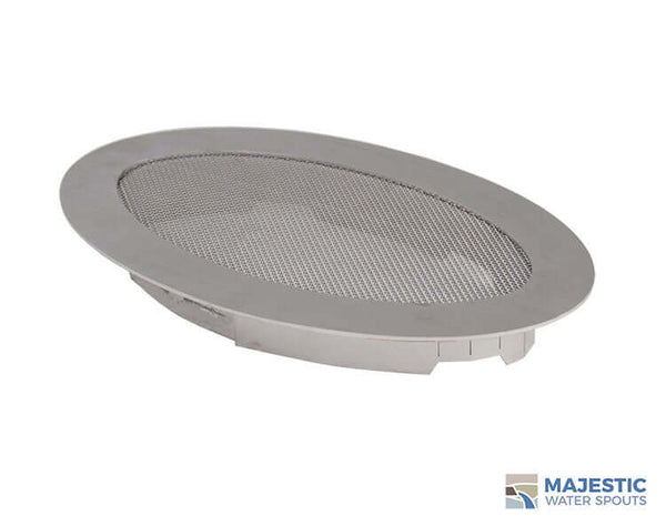 10" x 6" Oval Fountain Splash Guard - Stainless Steel