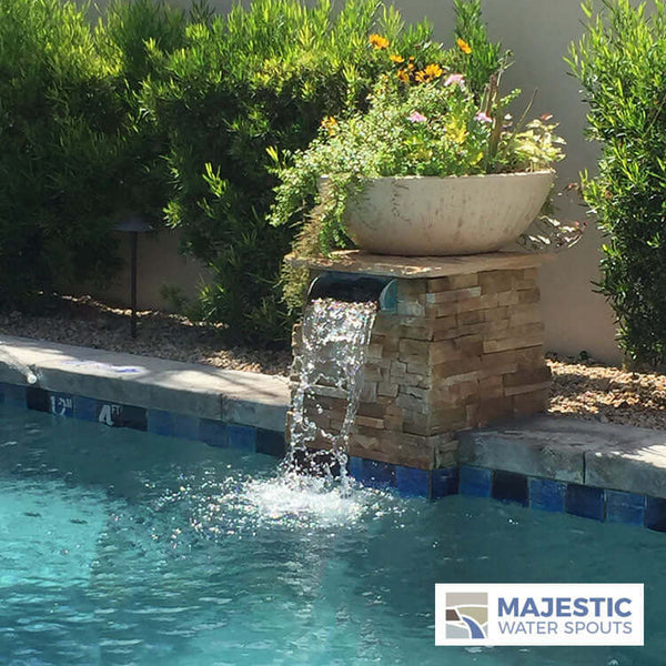 Picard 18" Cascading Scupper for Pool/Fountain - Copper