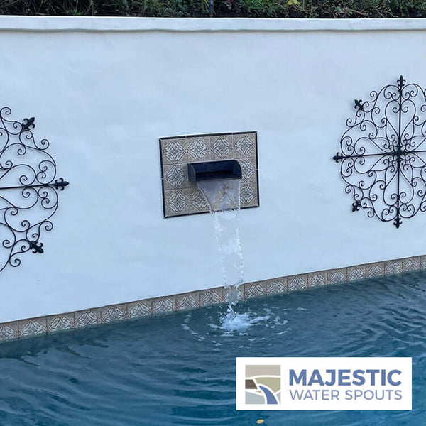 Picard 18" Cascading Scupper for Pool/Fountain - Copper