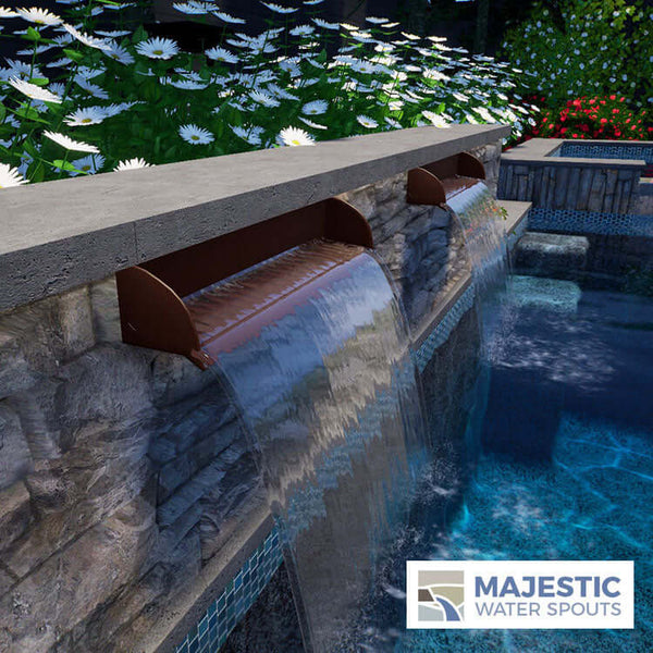 Picard 36" Cascading Scupper for Pool/Fountain - Copper