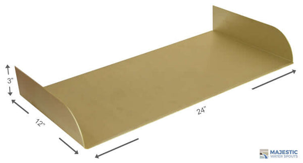Lombardi 24" Spa-to-Pool/Fountain Spillway Tray - Brass