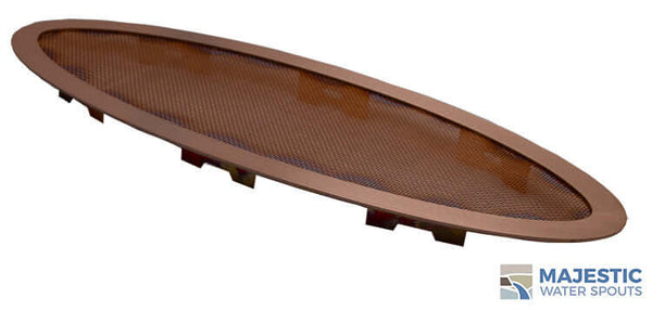24" x 9" Oval Fountain Splash Reduction Guard Screen - Copper