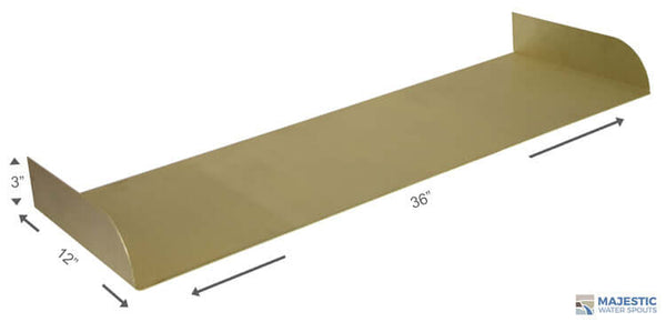 Lombardi 36" Spa-to-Pool/Fountain Spillway Tray - Brass