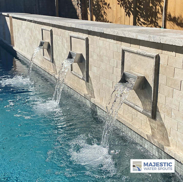 Hamilton 6" In-Wall Water Fountain & Pool Scupper - Stainless Steel