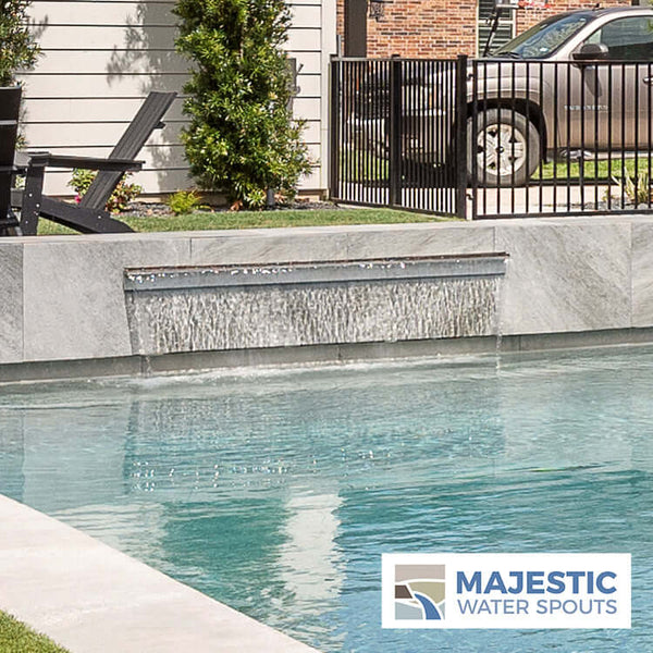 Nakano 48" Waterfall Spillway for Pool, Pond, Fountain - Stainless Steel