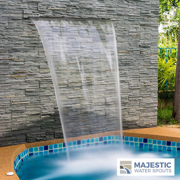 Tomaso 48" Smooth Water Sheer Descent Spillway - Gray