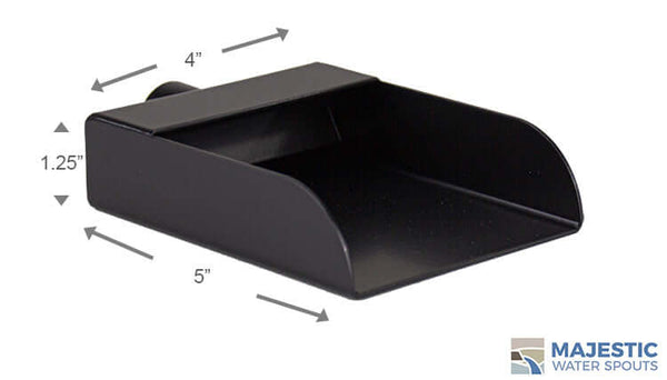 Mosegi 4" Rectangular Water Feature Spout - Satin Black
