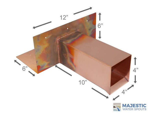 Nelson 4" Box Parapet Roof Drainage Scupper - Copper