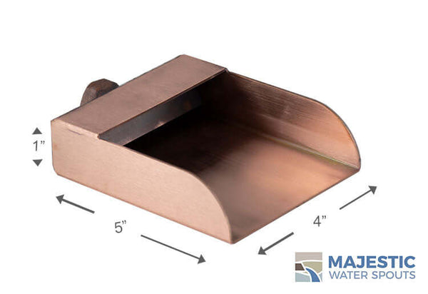 Mosegi 4" Rectangular Copper Water Scupper/Spout for Pools/Fountains