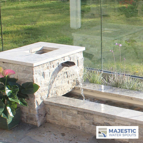 Mosegi 4" Rectangular Copper Water Scupper/Spout for Pools/Fountains