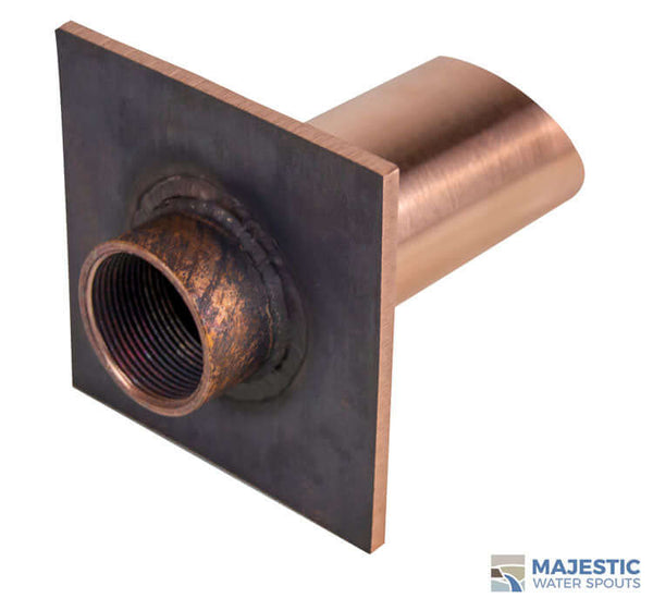 Bianca Copper Water Spout Scupper w/ Square BP - Majestic Water Spouts