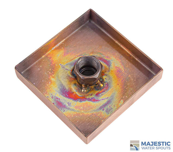 Clarke 6" Square Modern Fountain Emitter For Pools - Copper