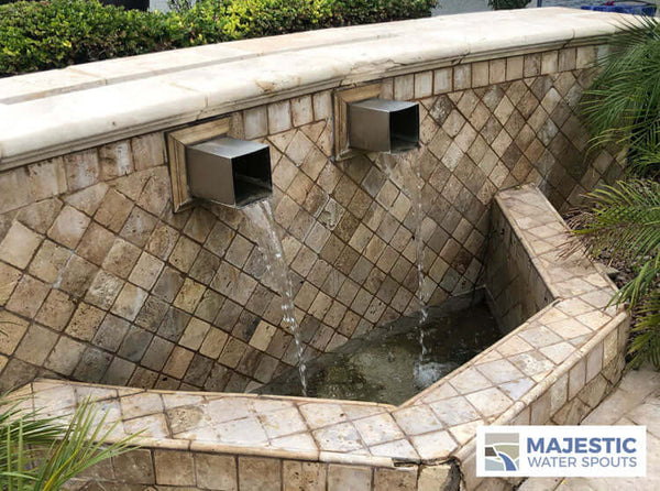 Hugo 6" Square Box Pool & Fountain Scupper - Stainless Steel