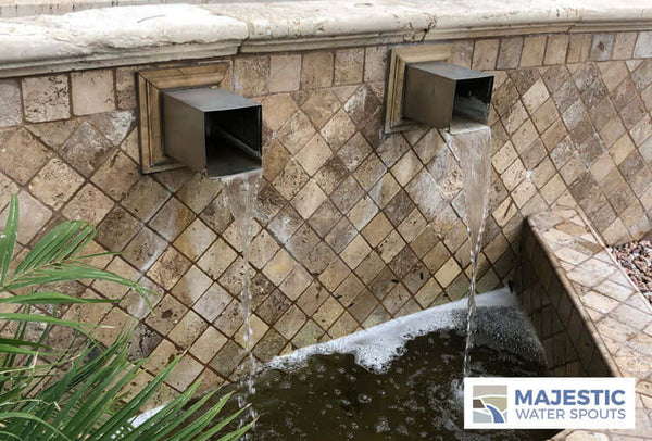 Hugo 6" Square Box Pool & Fountain Scupper - Stainless Steel