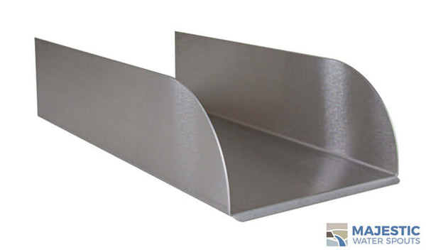 Lombardi 6" Spa-to-Pool/Fountain Spillway Tray with Lip - Stainless Steel