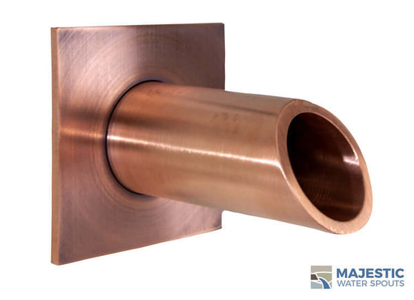 Bianca Copper Water Spout Scupper w/ Square BP - Majestic Water Spouts