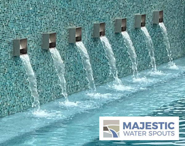 Hugo 6" Square Box Pool & Fountain Scupper - Stainless Steel