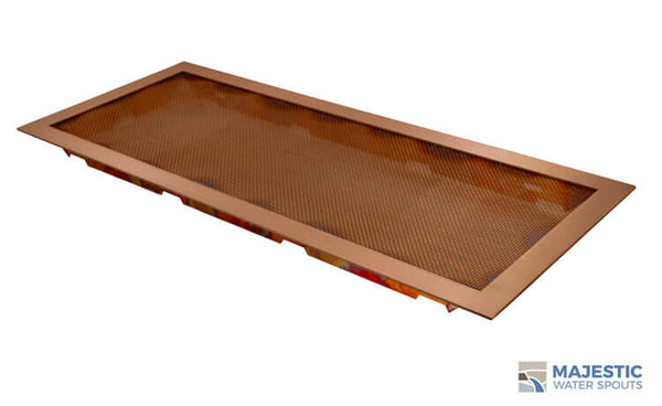 24" x 10" Square Fountain Splash Reduction Guard Screen - Copper