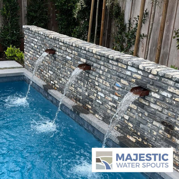 6” Rectangular Water Wall-Mount Fountain Spout | Majestic Water Spouts