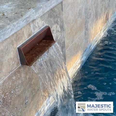 Hamilton 6" In-Wall Water Scupper for Fountains & Pools - Copper