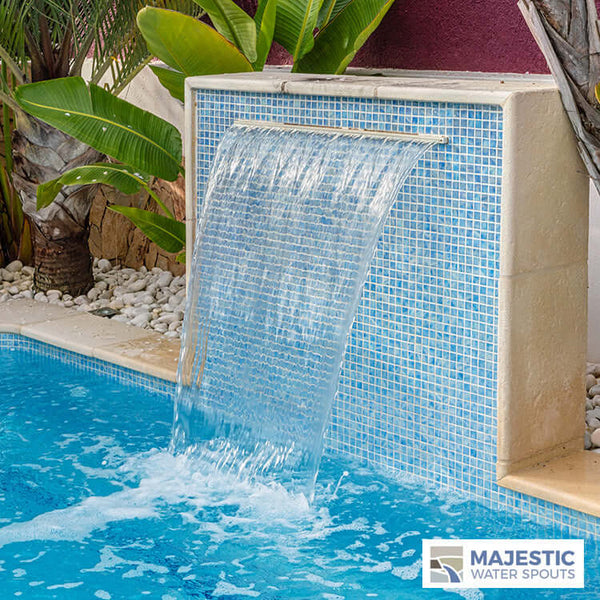 Tomaso 48" Smooth Water Sheer Descent Spillway - Gray