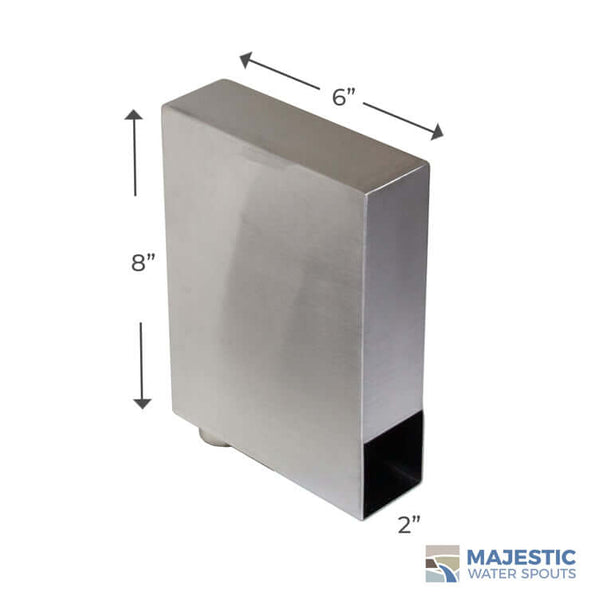 Jota 2" Modern Boxed Water Scupper for Pools & Fountains - Stainless