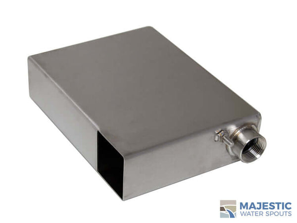 Jota 2" Modern Boxed Water Scupper for Pools & Fountains - Stainless