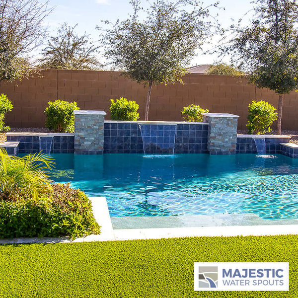 Tomaso 36" Waterfall Spillway for Pools & Fountains - Clear