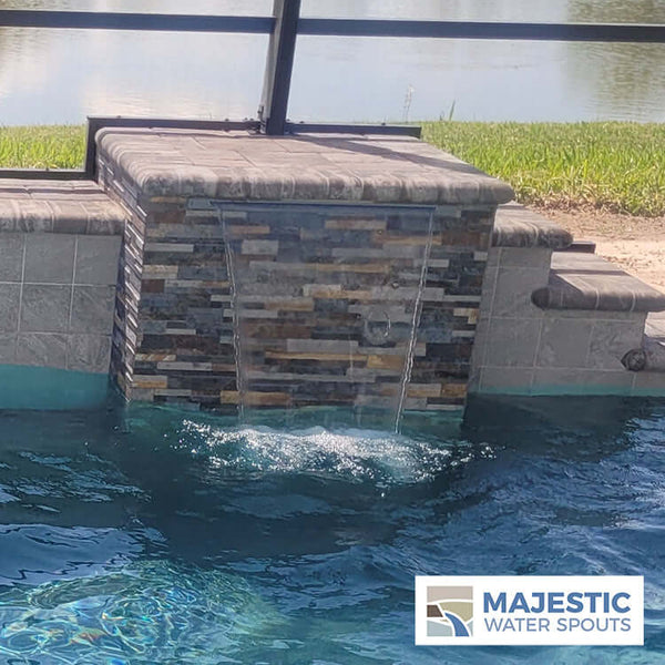 Tomaso 24" Smooth Water Cascading Spillway Scupper - Gray ABS Plastic