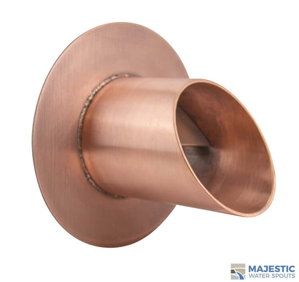 Waverly 3" Round Cannon Water Scupper Spout - Brushed Copper