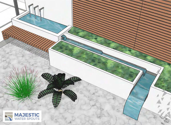 Martin 36" Water Runnel/Rill Spill Channel Tray - Stainless Steel